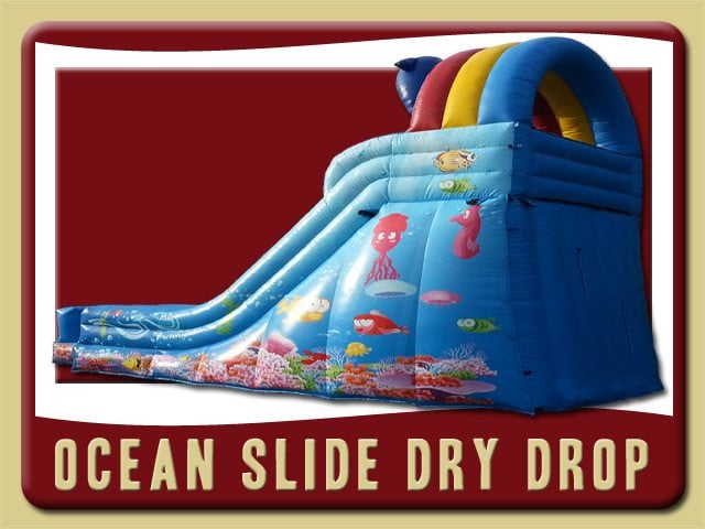 Ocean Dry Drop Inflatable Slide - BOUNCE PARTY RENTALS