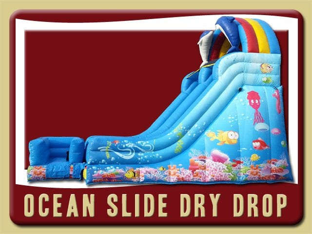 Ocean Dry Drop Inflatable Slide - BOUNCE PARTY RENTALS