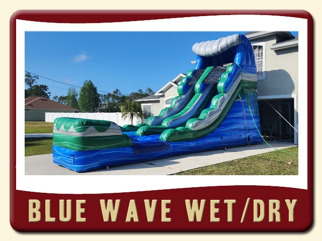 Blue Wave Water Slide w/Pool - BOUNCE PARTY RENTALS