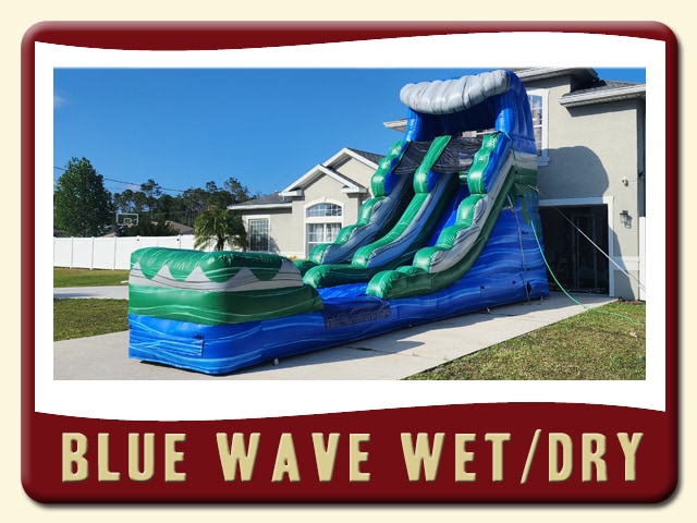 Blue Wave Water Slide w/Pool - BOUNCE PARTY RENTALS